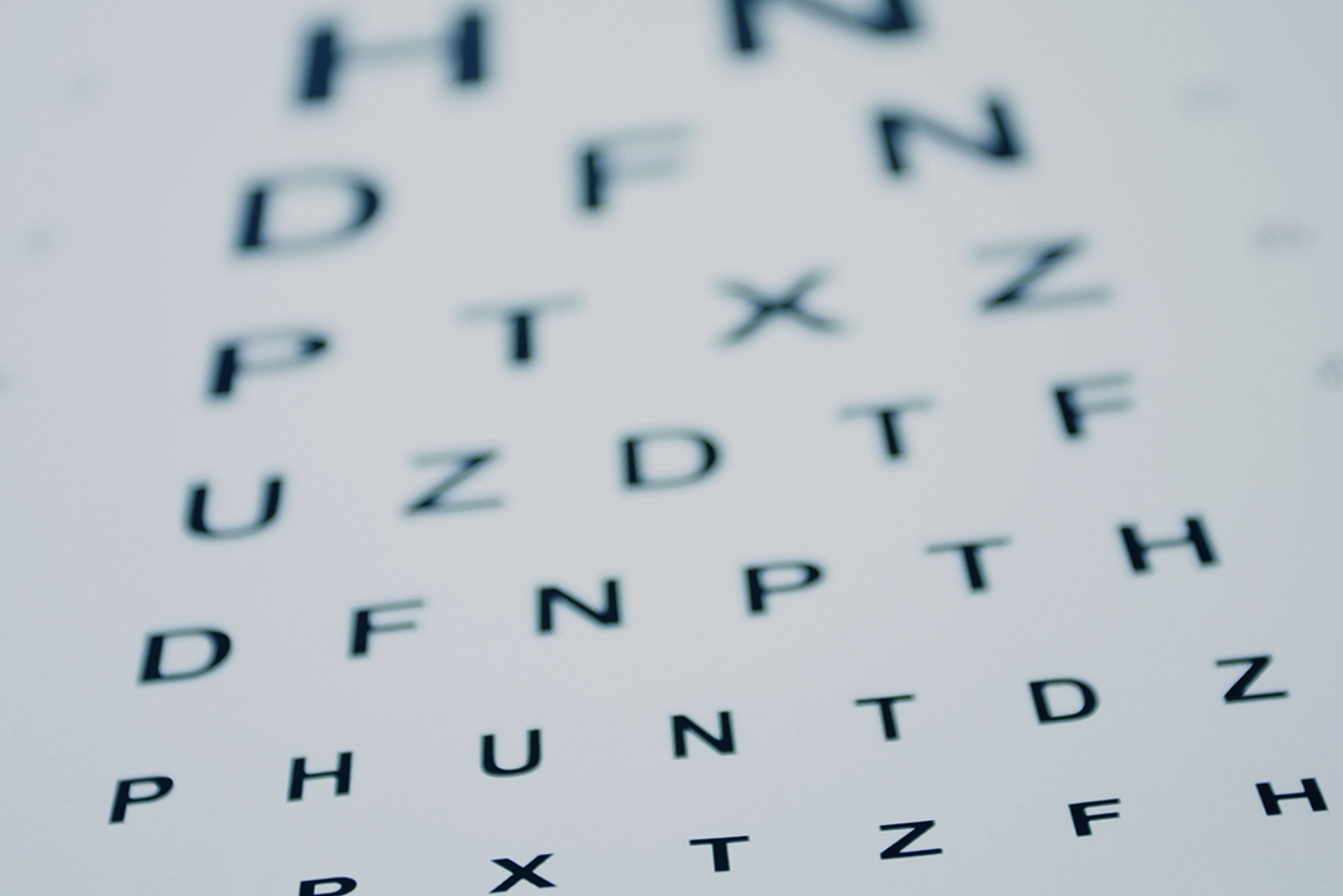 Eye exam chart used for captain’s license vision test.